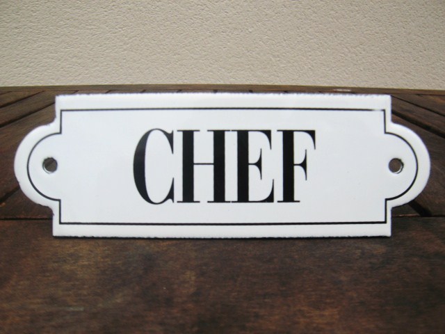 French enamel sign - Chef - Pardon My French